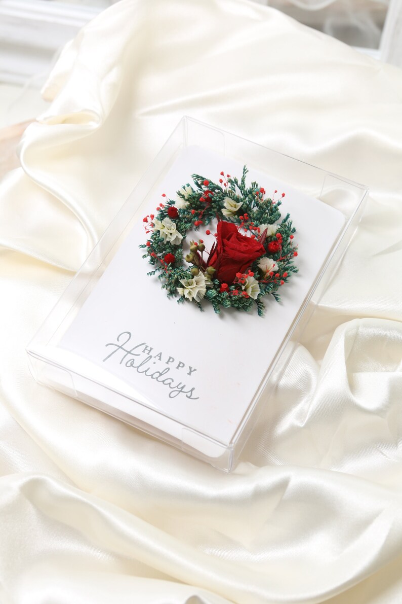 Real Rose Christmas Card / Forever Red Rose Card/ Preserved Flowers ...
