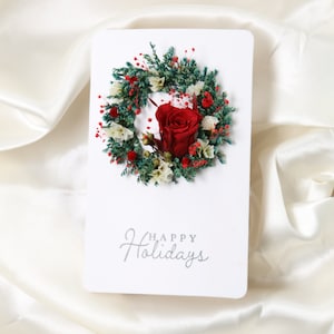 Real Rose Christmas Card / Forever Red Rose Card/ Preserved Flowers ...