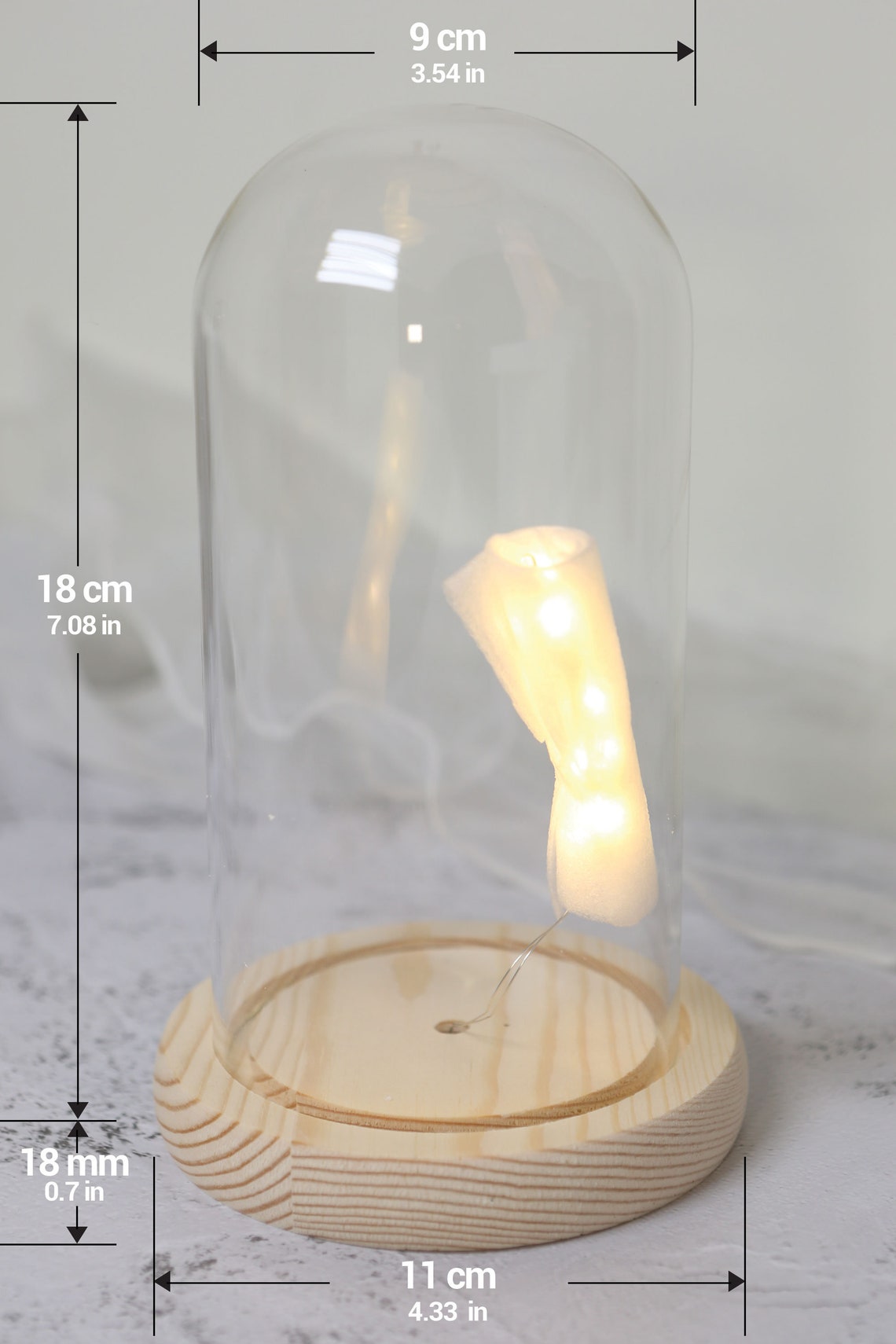 LED Glass Dome Tabletop Display Case Led Glass Dome Glass - Etsy