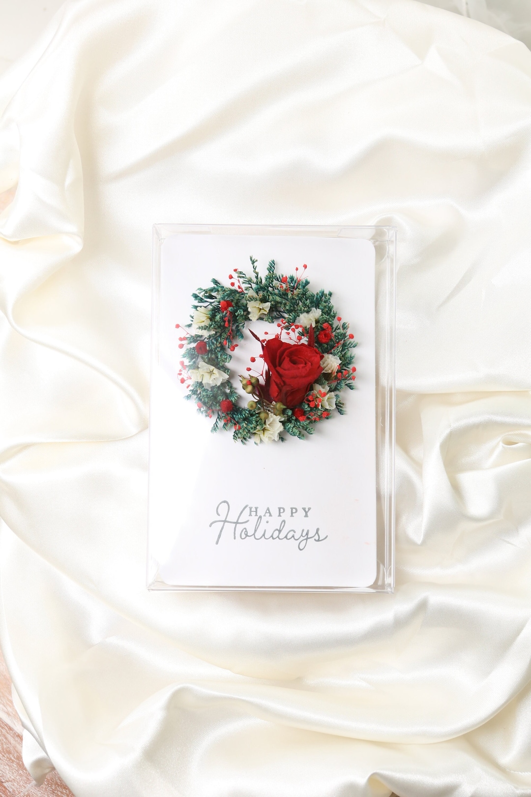 Real Rose Christmas Card / Forever Red Rose Card/ Preserved Flowers ...