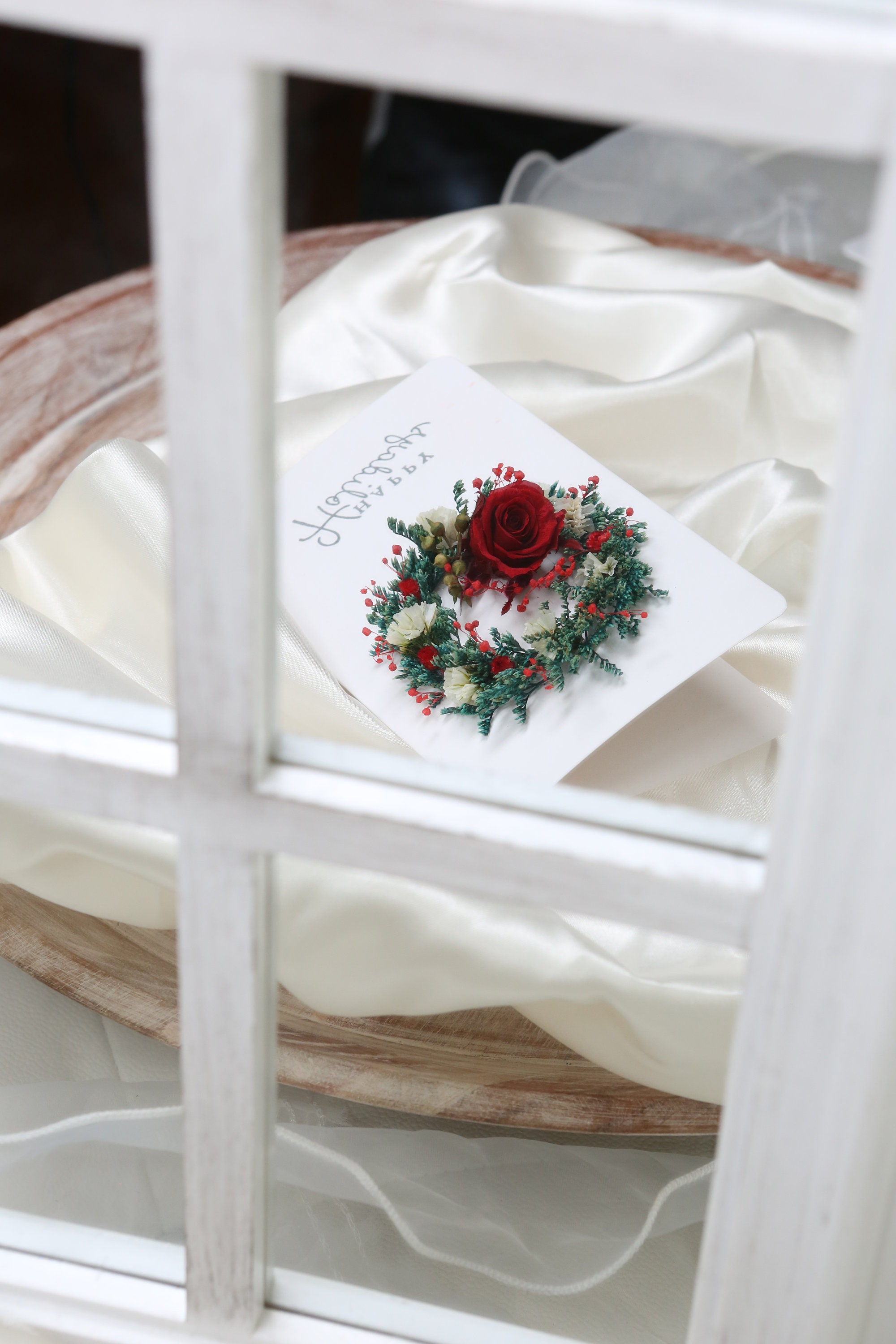 Real Rose Christmas Card / Forever Red Rose Card/ Preserved Flowers ...