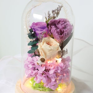 LED Glass Dome Tabletop Display Case | Flower Glass Dome | Preserved ...