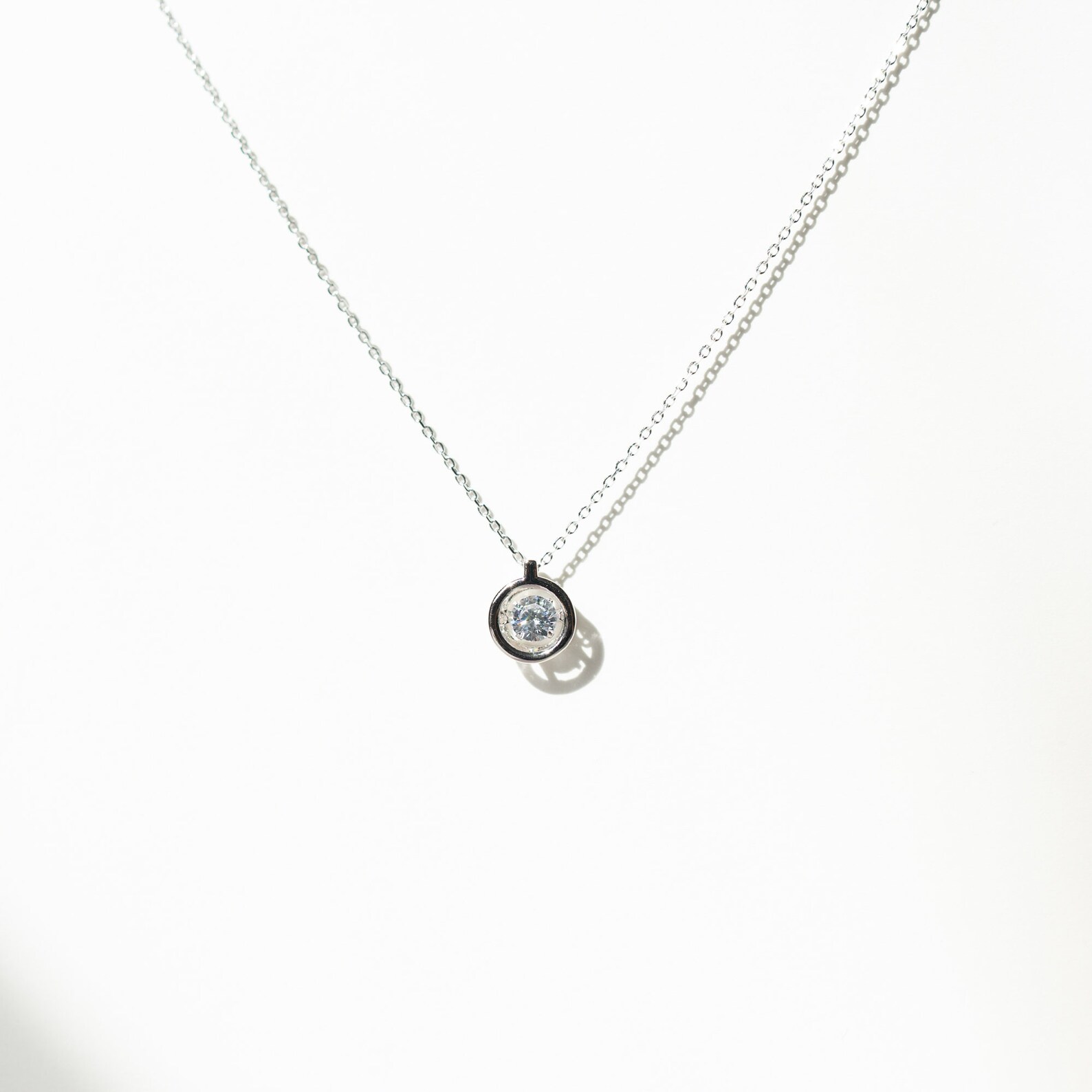 Solitaire Dancing Stone Diamond Pave Gemstone Pendant Gold Necklace ...