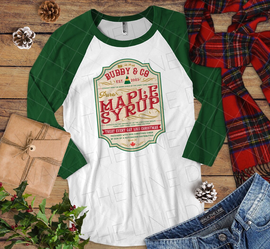 Buddy and Co Maple Syrup Label - Christmas Design - Sublimation Design ...
