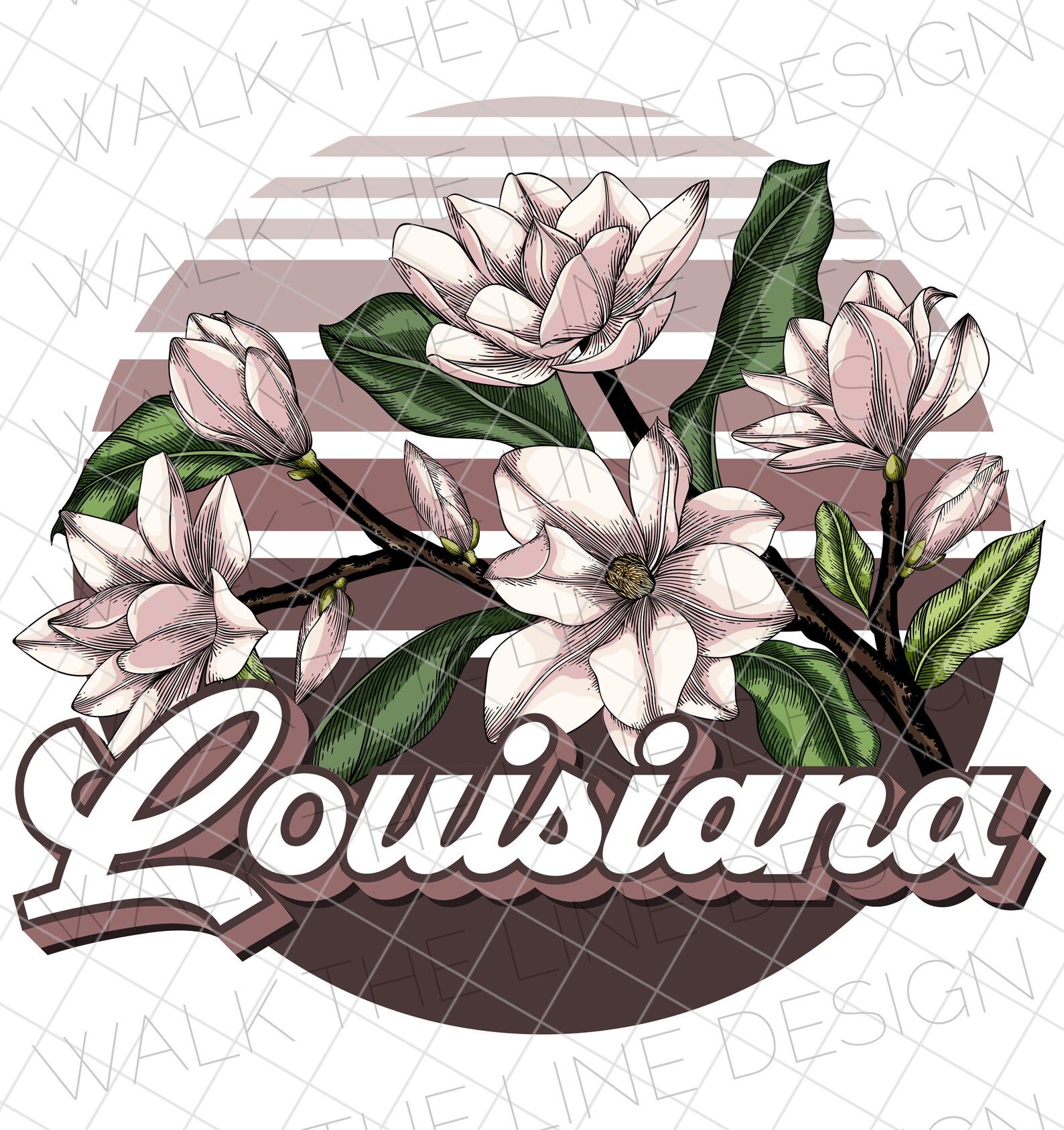 Louisiana State Flower Magnolia - Sublimation Design Instant Digital ...