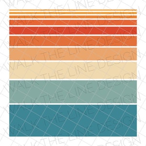 Retro Line Background - Square or Circle - Clean or Distressed - 8 ...