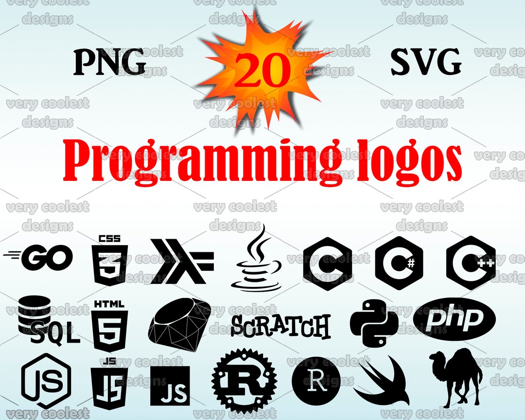 Logos de programmation Mega Pack 20 conçoit SVG PNG. - Etsy France