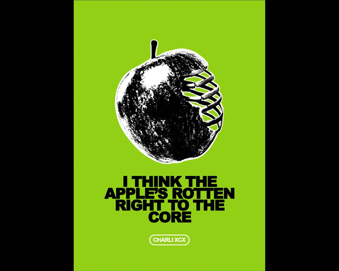 Charli XCX Apple's Rotten Right to the Core Brat Summer Music A4 Poster ...