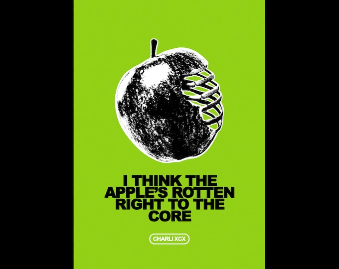Charli XCX Apple's Rotten Right to the Core Brat Summer Music A4 Poster ...