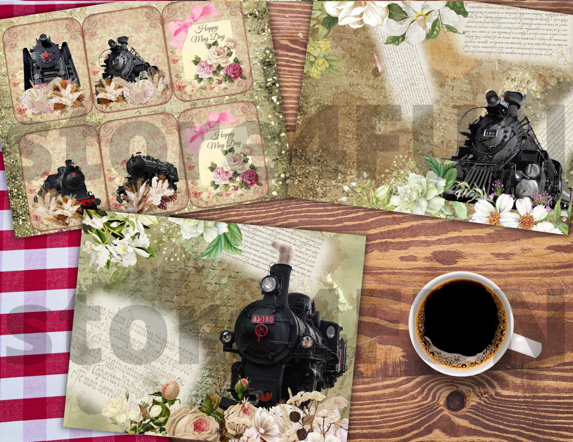 Vintage Train Junk Journal Kit Printable Junk Journal Kit - Etsy