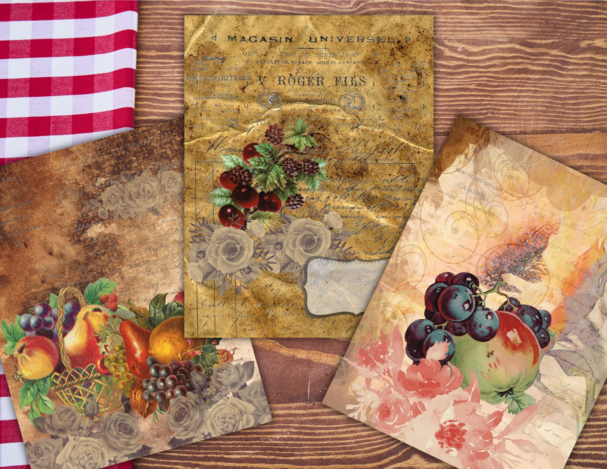Vintage Fruit Junk Journal Kit Printable Junk Journal Kit | Etsy