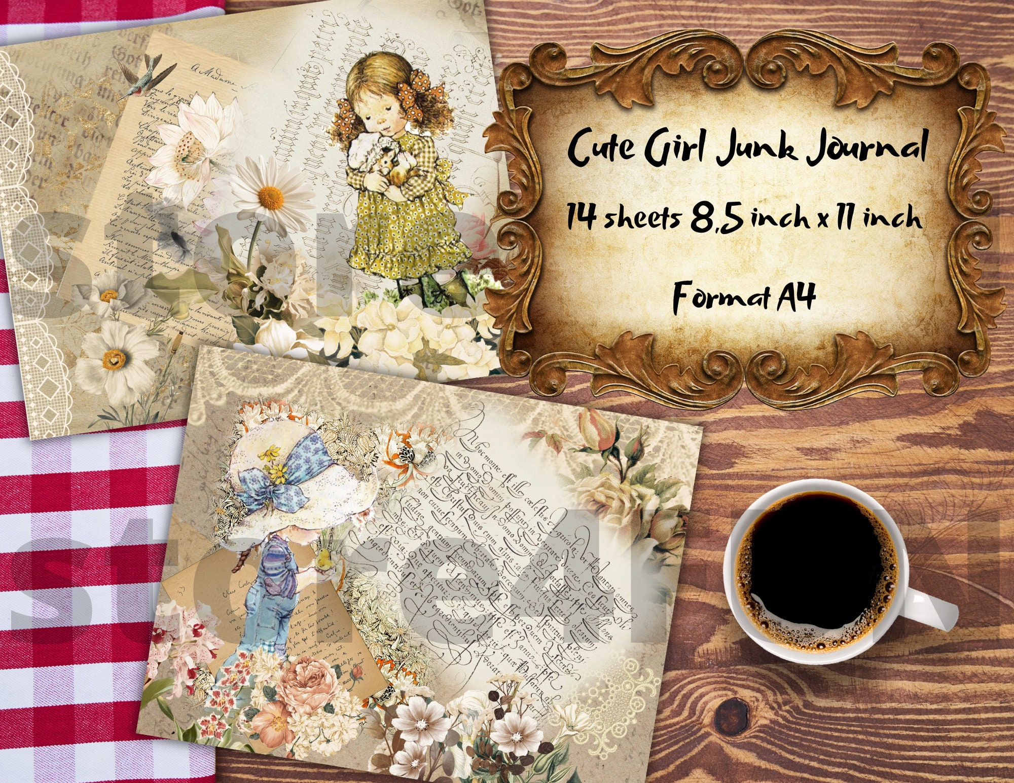 Cute Girl Junk Journal Kit Printable Junk Journal Kit Girls - Etsy ...