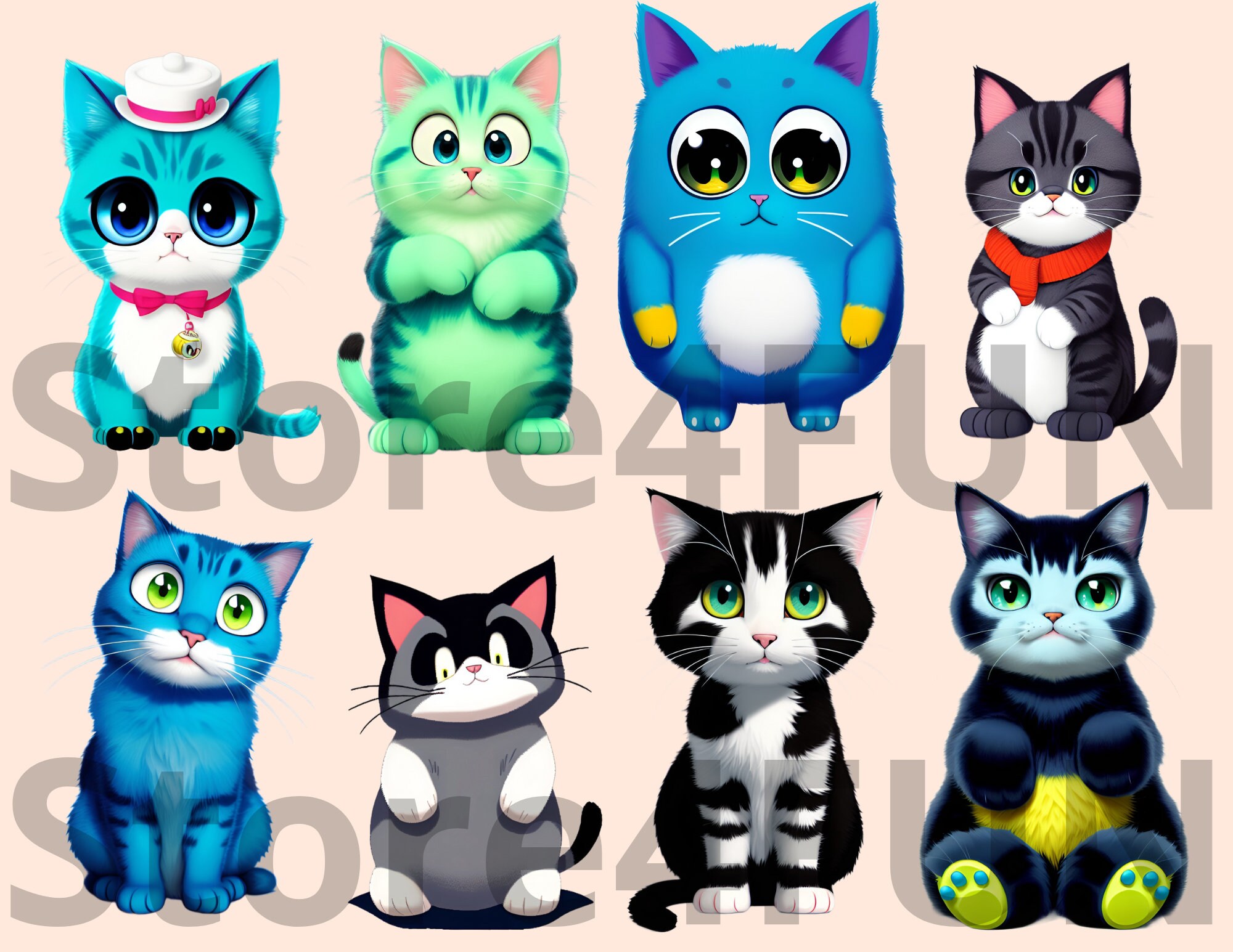 28x Cute Cat Png Clipart Cute Cat Clip Art Cute Kitten Png Etsy