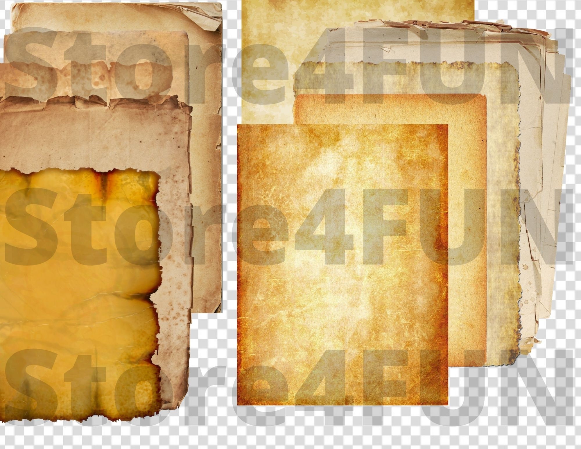 Distressed Retro Vintage Paper Pack PNG Instant Download | Etsy