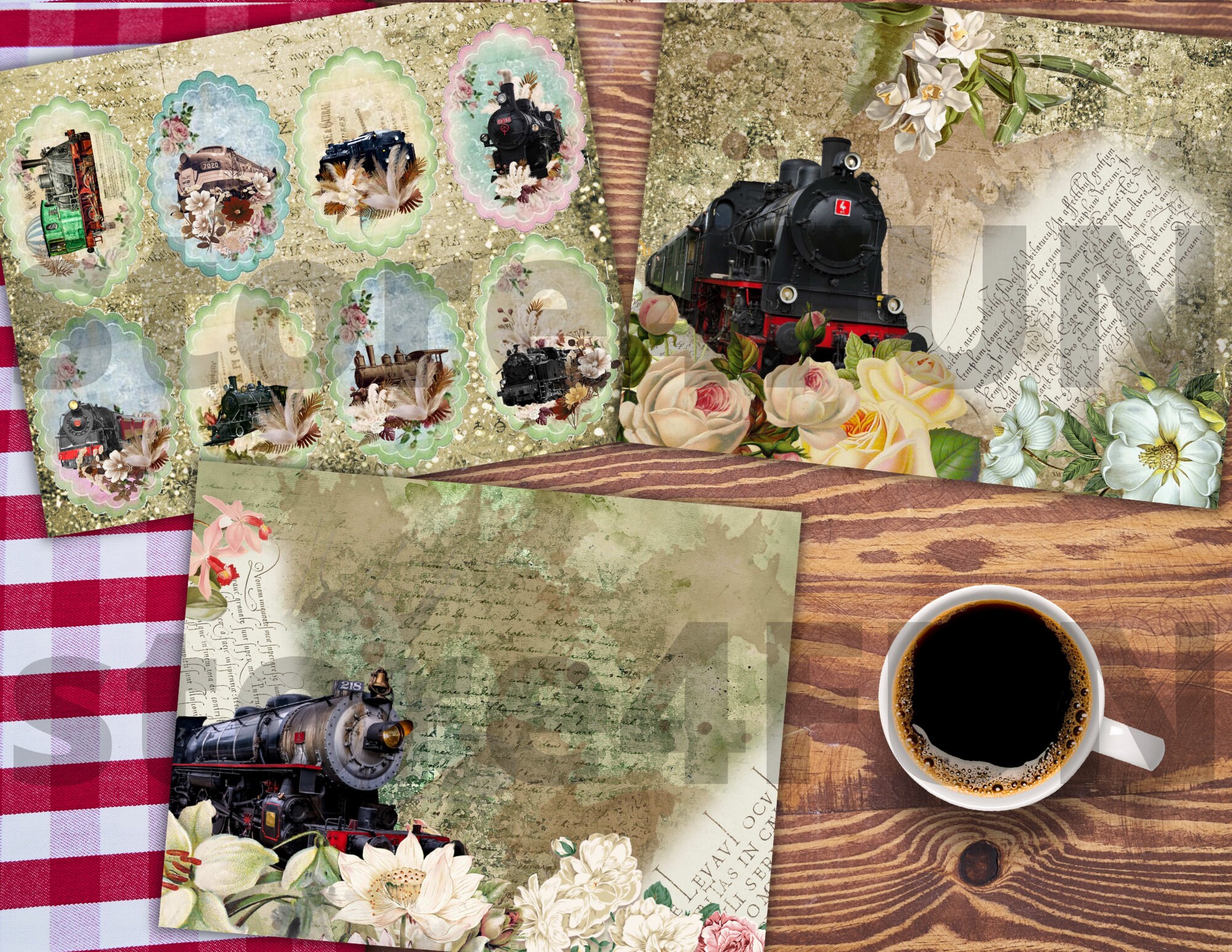 Vintage Train Junk Journal Kit Printable Junk Journal Kit - Etsy