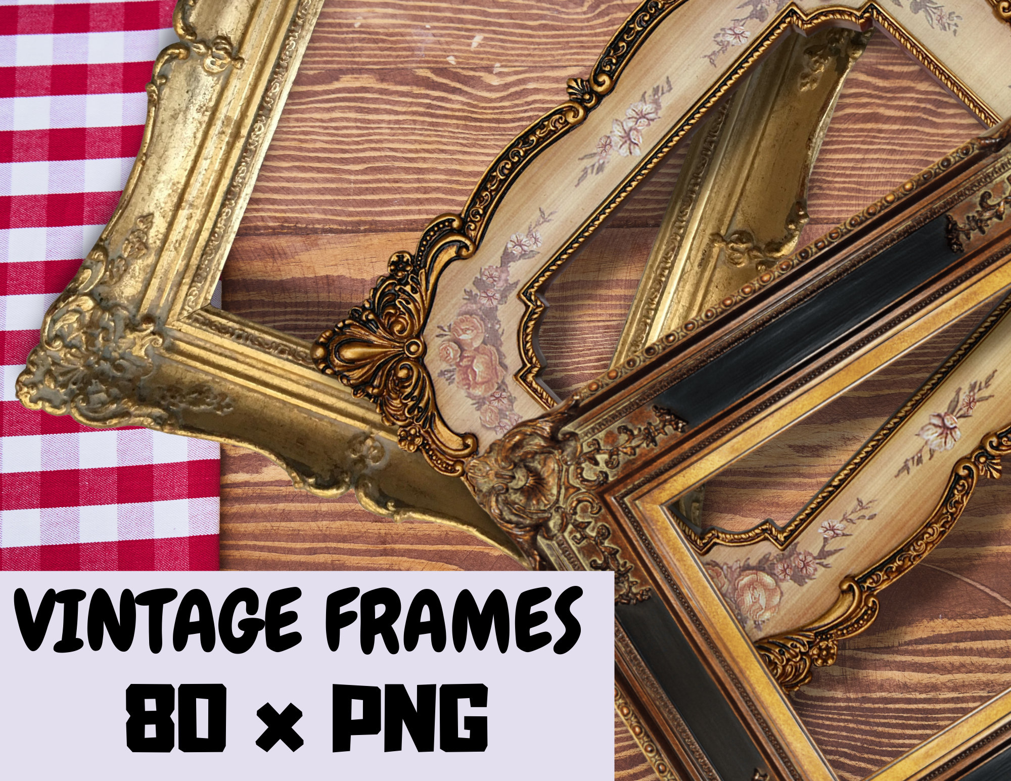 80 Vintage Frames PNG Instant Download Printable Digital | Etsy