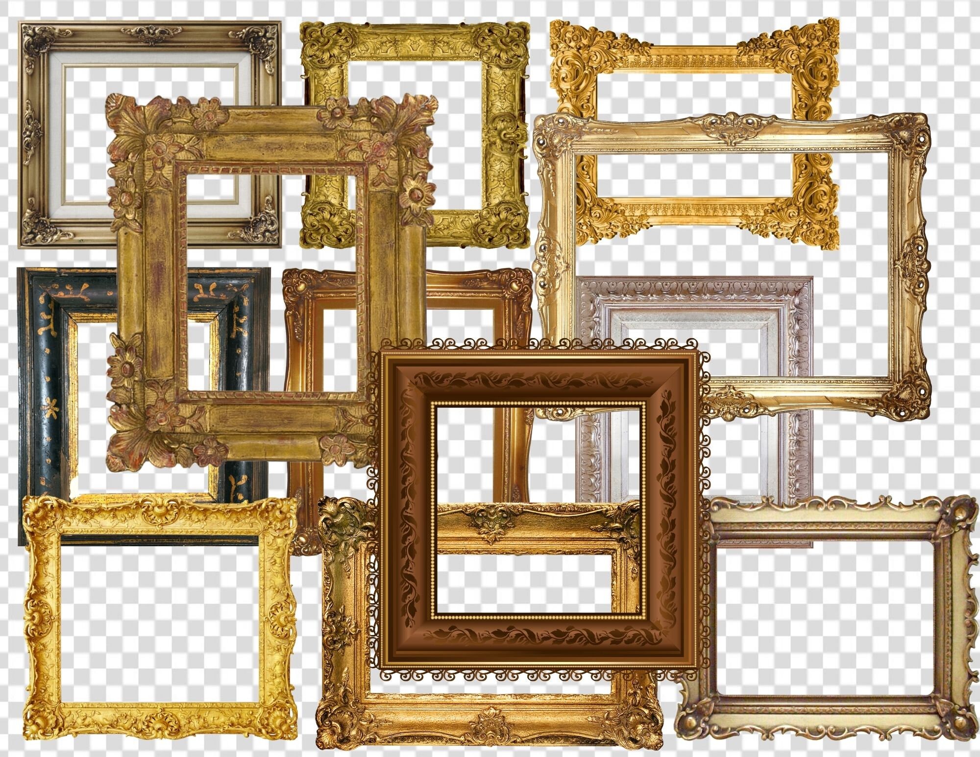 80 Vintage Frames PNG Instant Download Printable Digital | Etsy