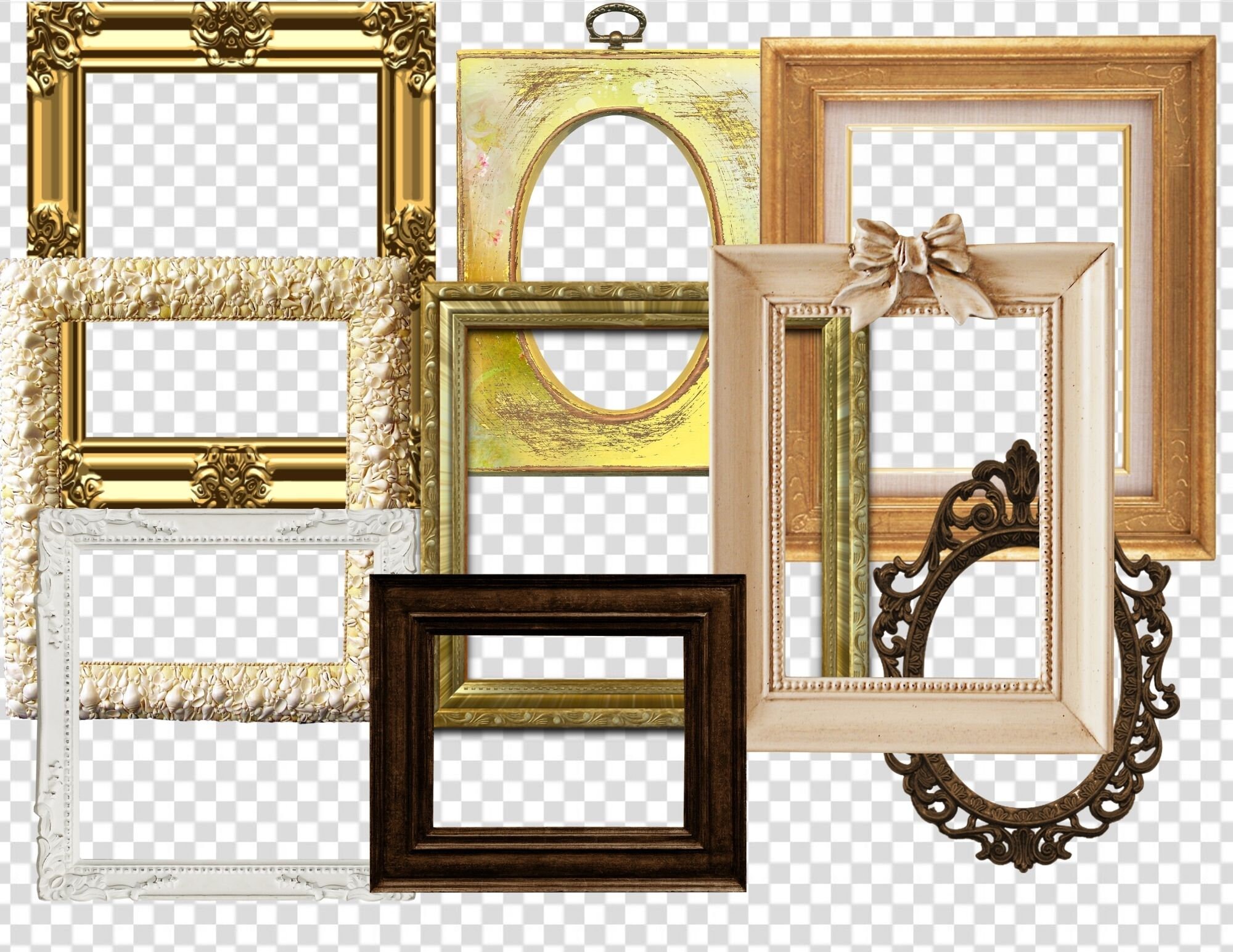 80 Vintage Frames PNG Instant Download Printable Digital | Etsy