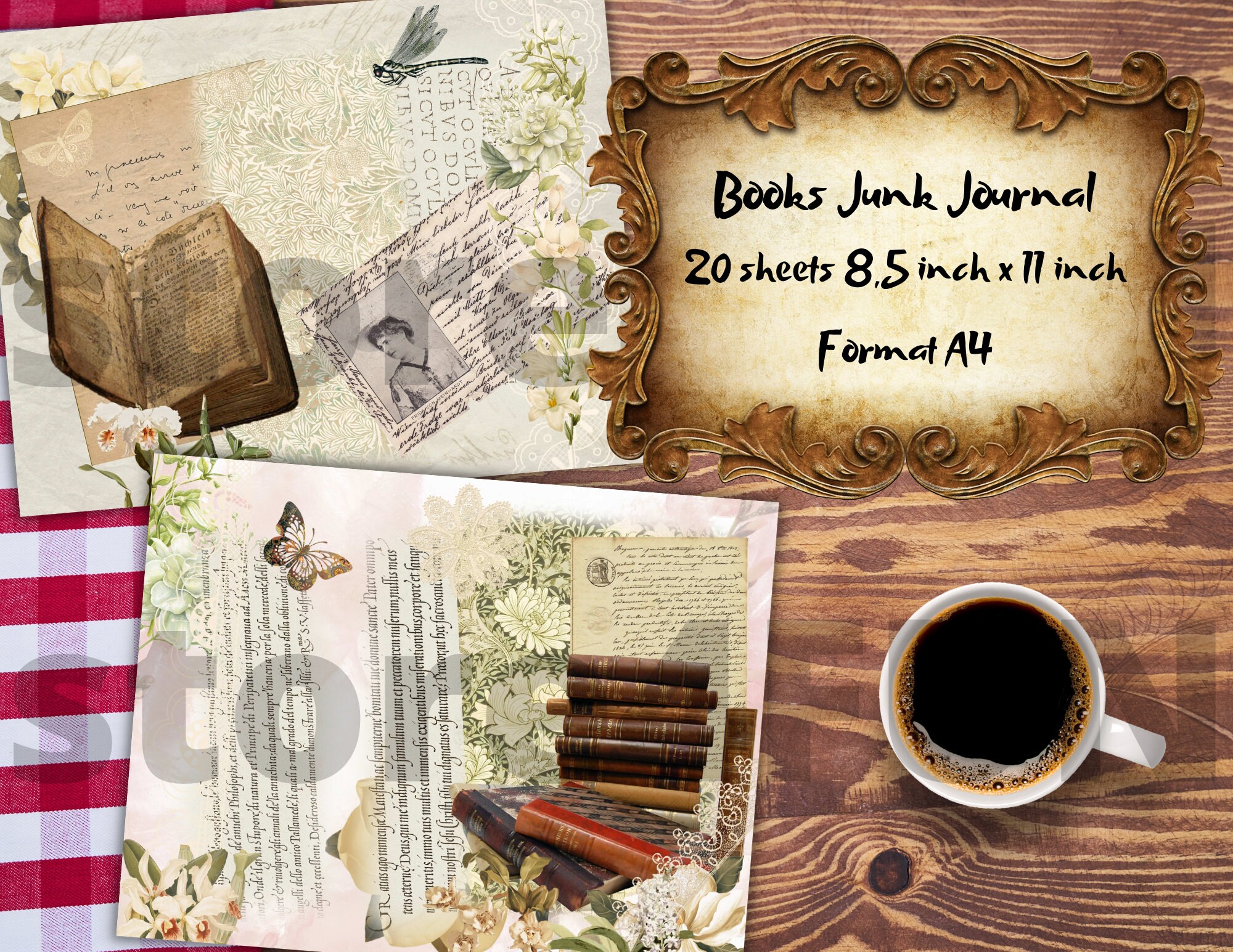 Vintage Book Junk Journal Kit Junk Journal Supplies Journal - Etsy