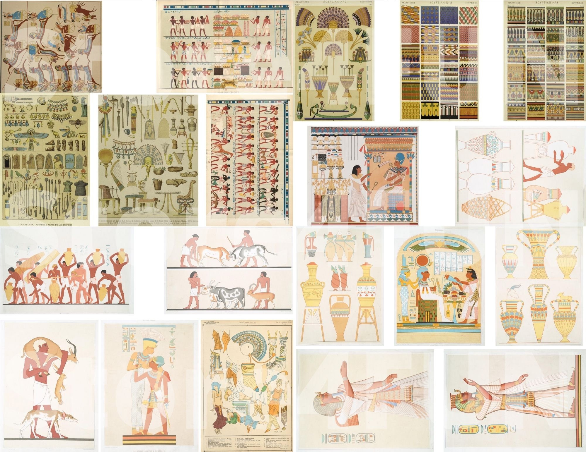 Ancient Egypt 100 Images Printable Paper Egyptian Clipart - Etsy