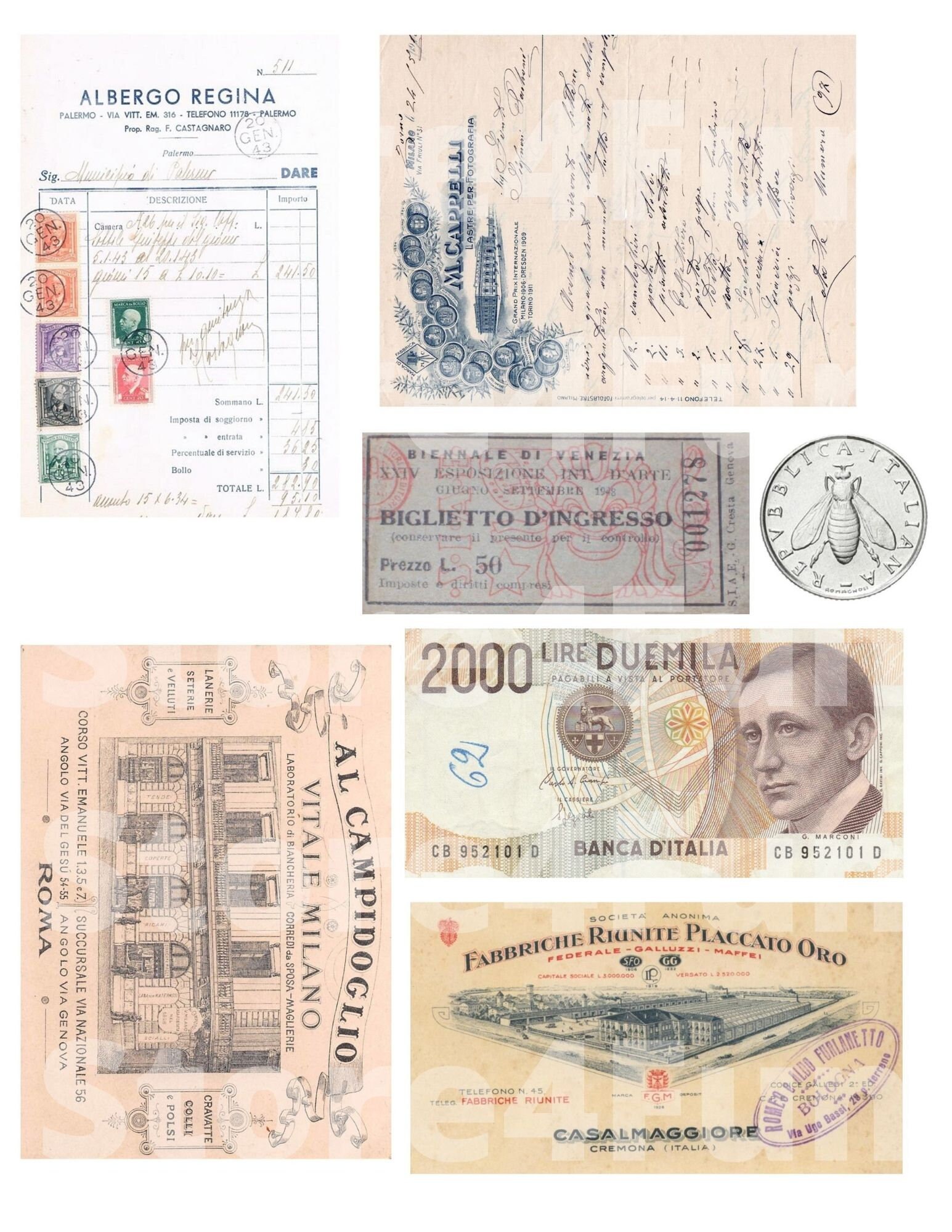 Digital Vintage Ephemera Kit Italy Srcapbooking Ephemera - Etsy