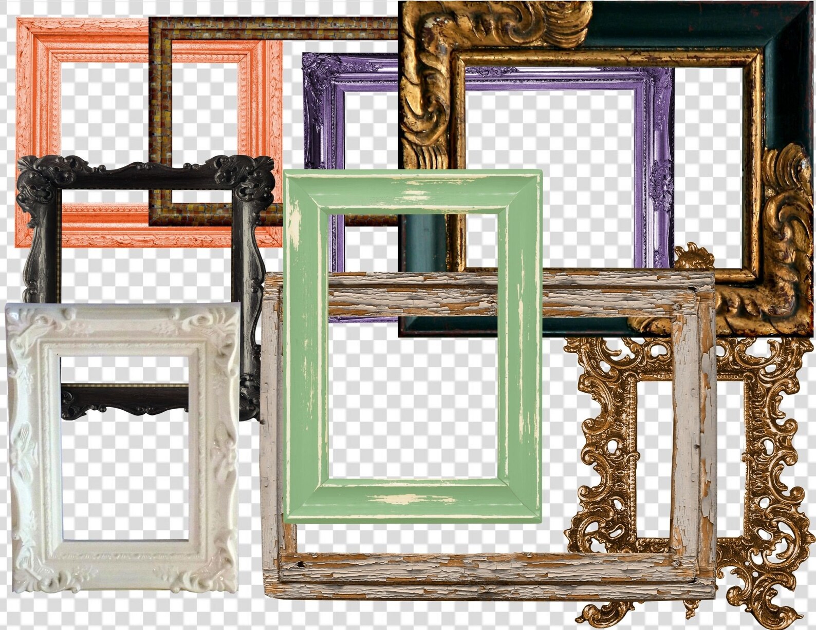 80 Vintage Frames PNG Instant Download Printable Digital | Etsy