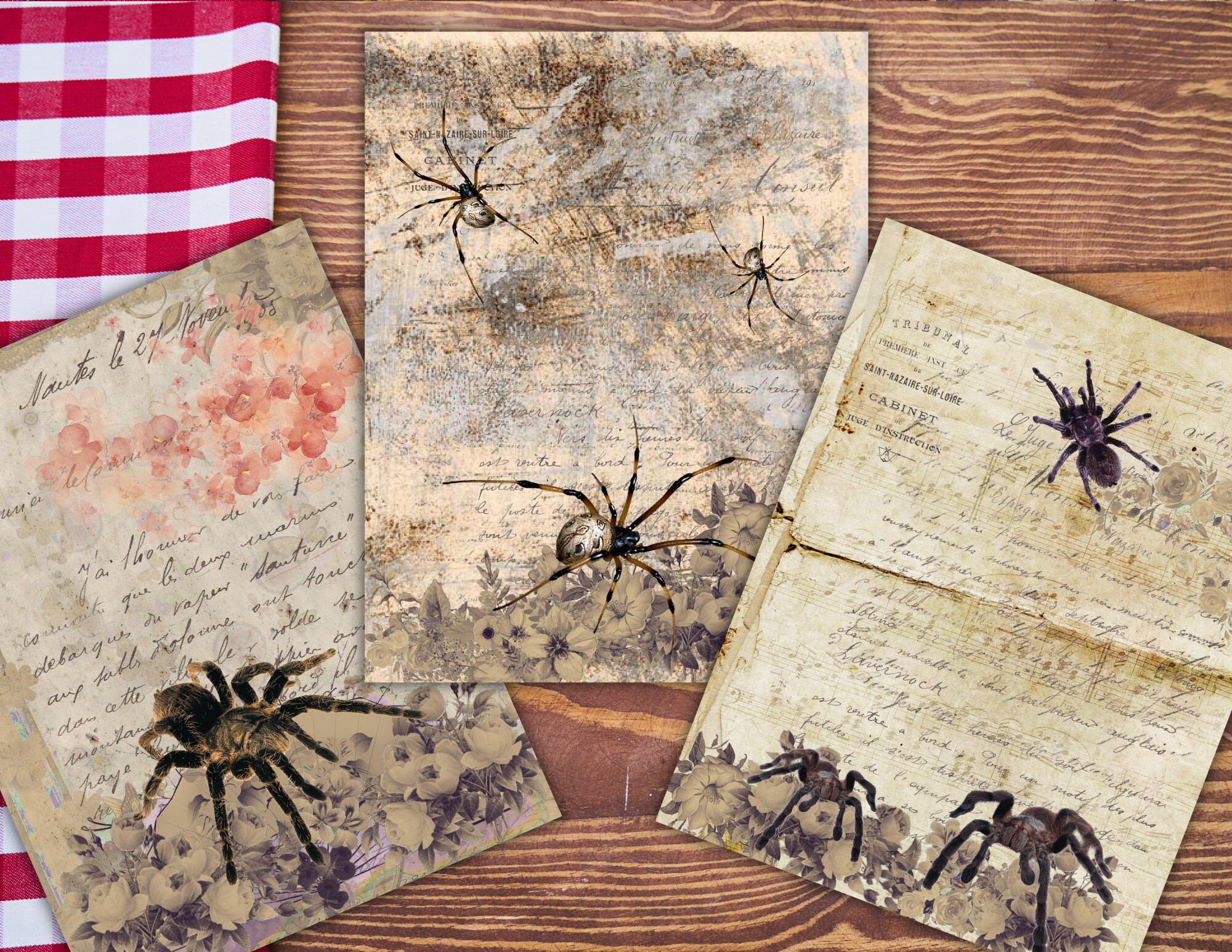 Spiders Junk Journal Kit Junk Journal Supplies Journal - Etsy