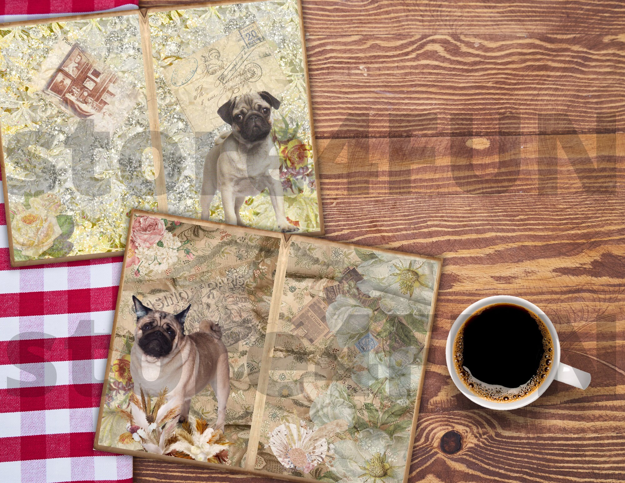 Cute Pug Junk Journal Kit Printable Junk Journal Kit Dogs - Etsy