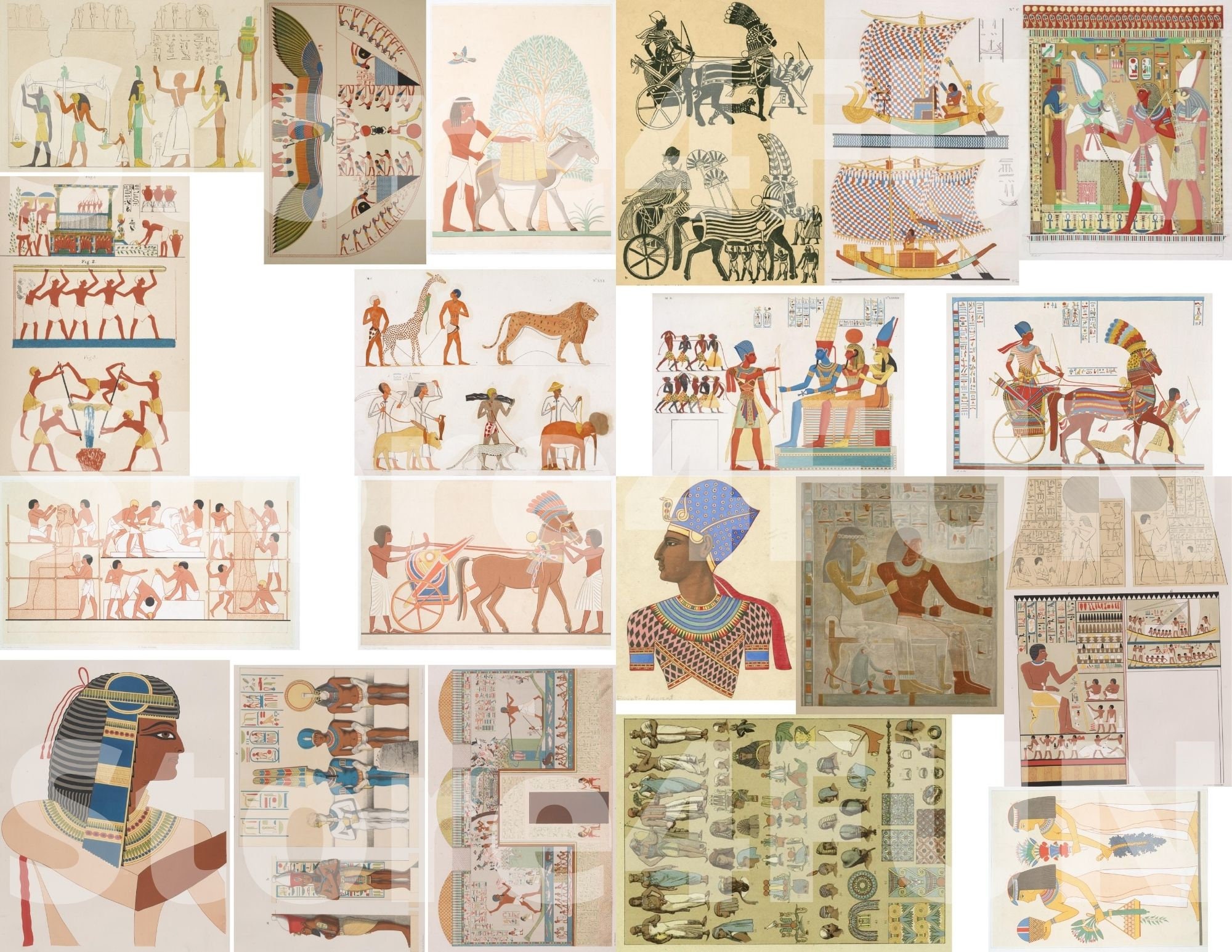 Ancient Egypt 100 Images Printable Paper Egyptian Clipart - Etsy