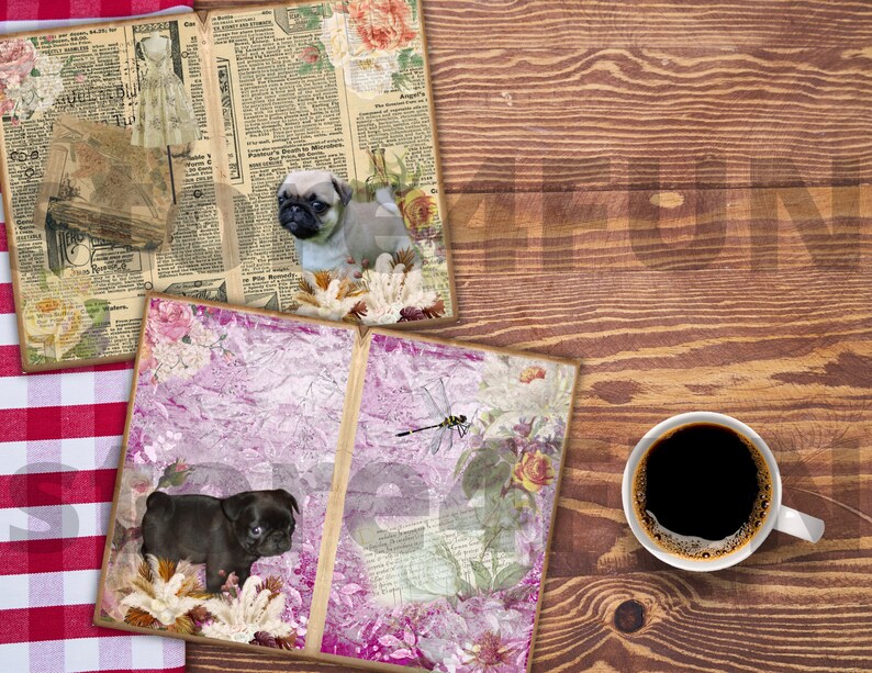 Cute Pug Junk Journal Kit Printable Junk Journal Kit Dogs - Etsy
