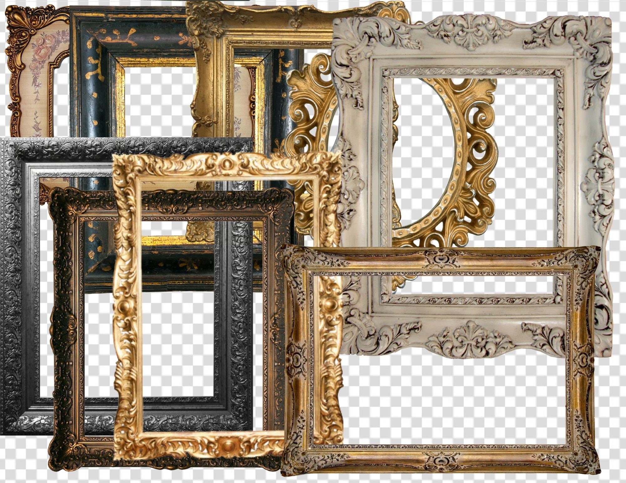 80 Vintage Frames PNG Instant Download Printable Digital | Etsy
