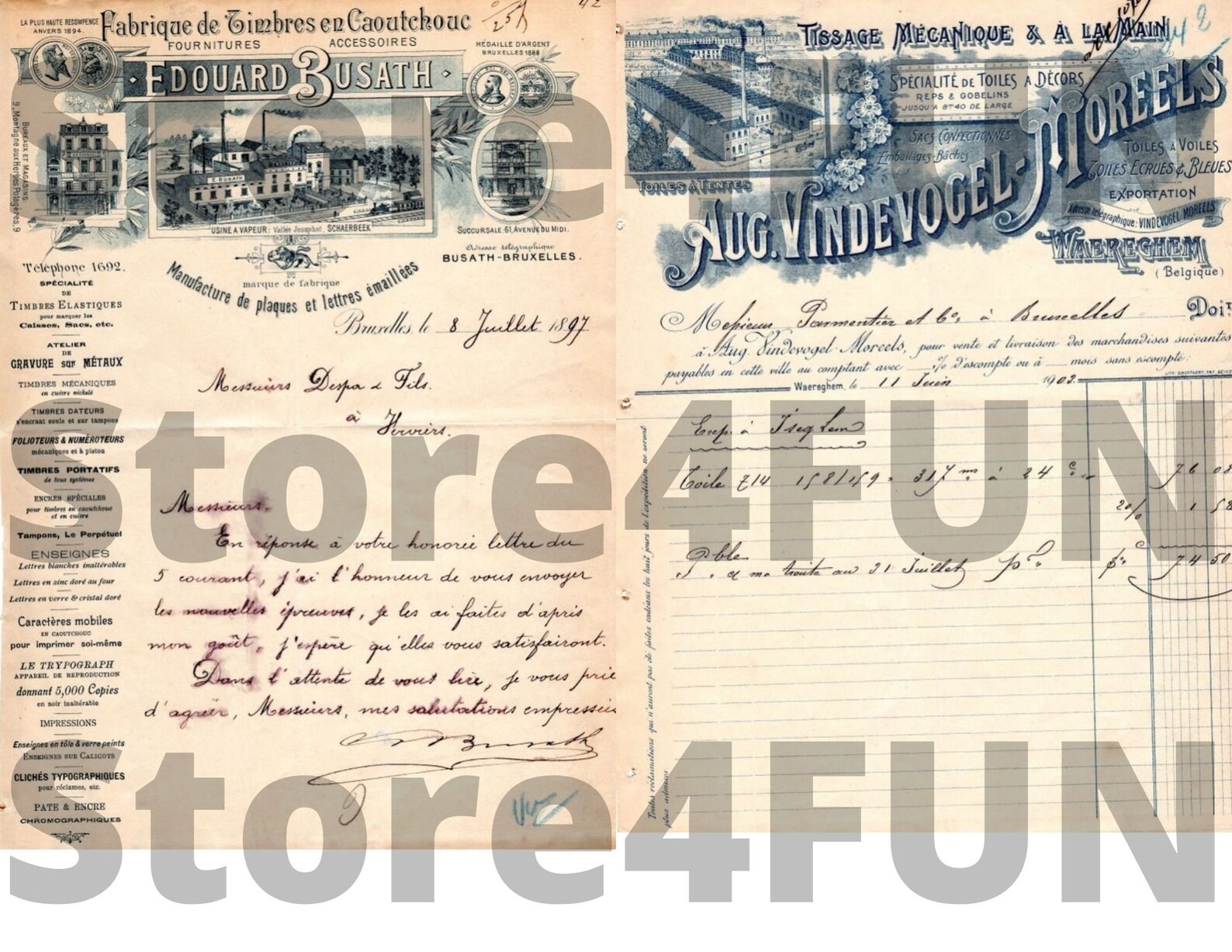 Digital Vintage Invoices Bills Advertisements Printable | Etsy