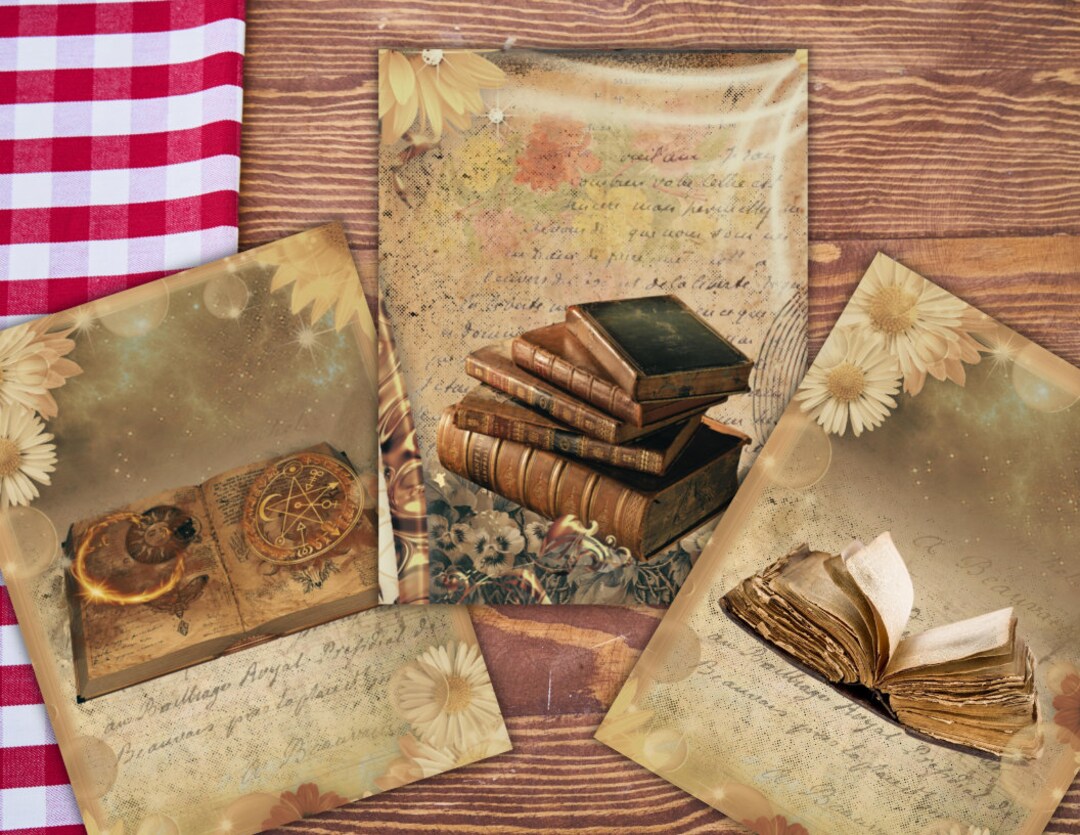 Vintage Book Junk Journal Kit, Junk Journal Supplies, Journal ...