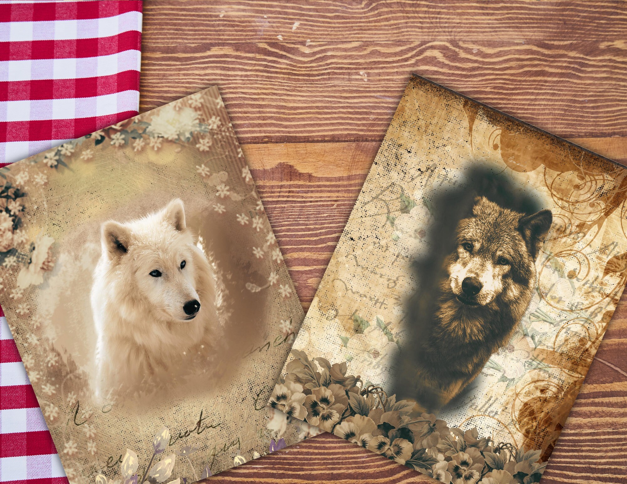 Wild Wolves Junk Journal Kit Junk Journal Supplies Journal - Etsy