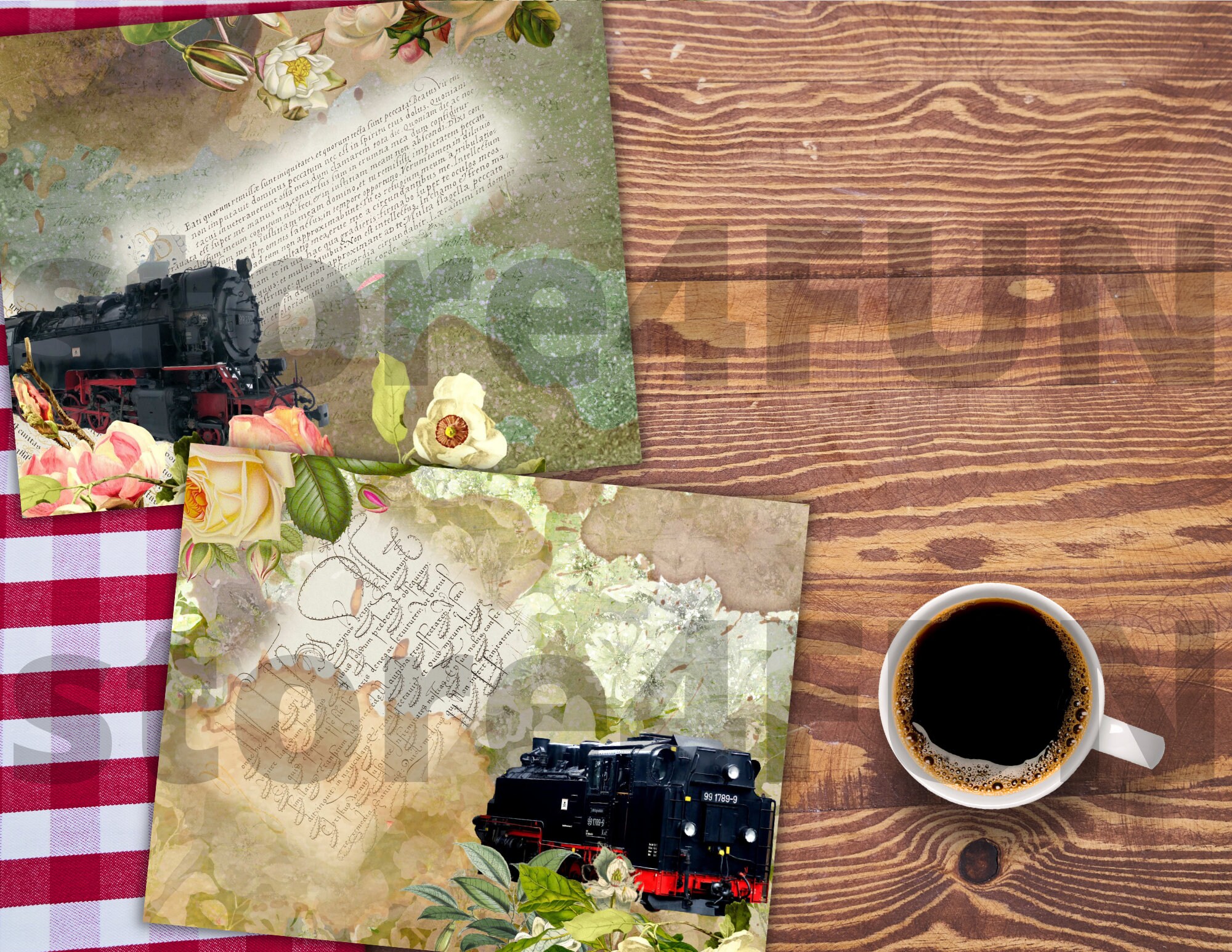 Vintage Train Junk Journal Kit Printable Junk Journal Kit - Etsy