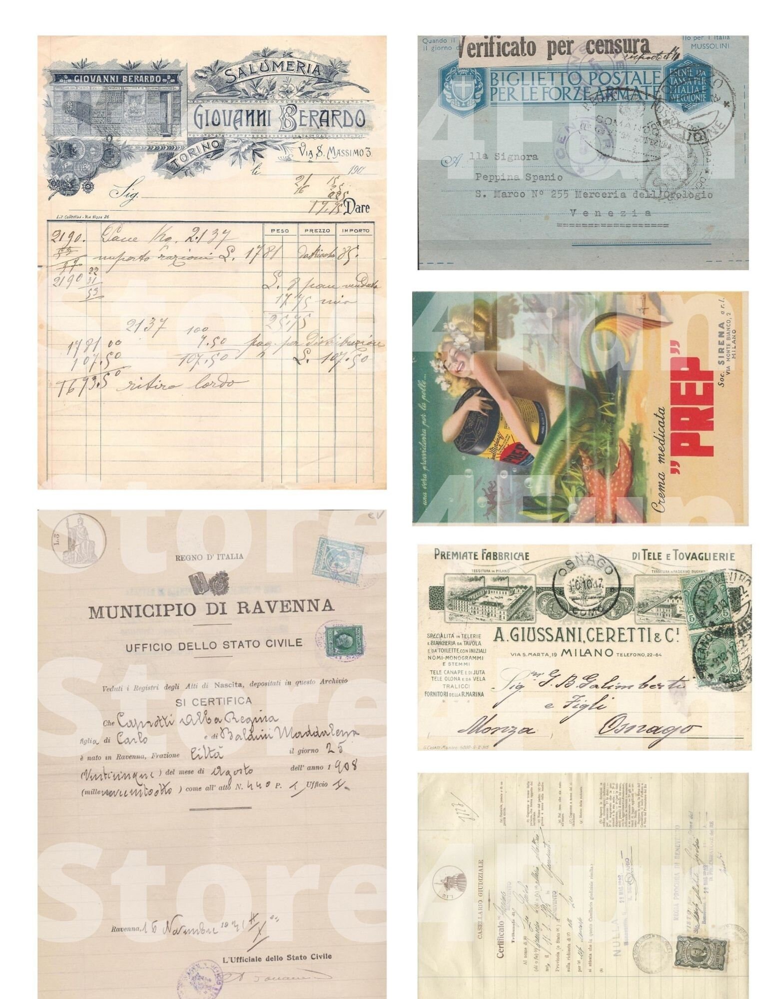 Digital Vintage Ephemera Kit Italy Srcapbooking Ephemera - Etsy