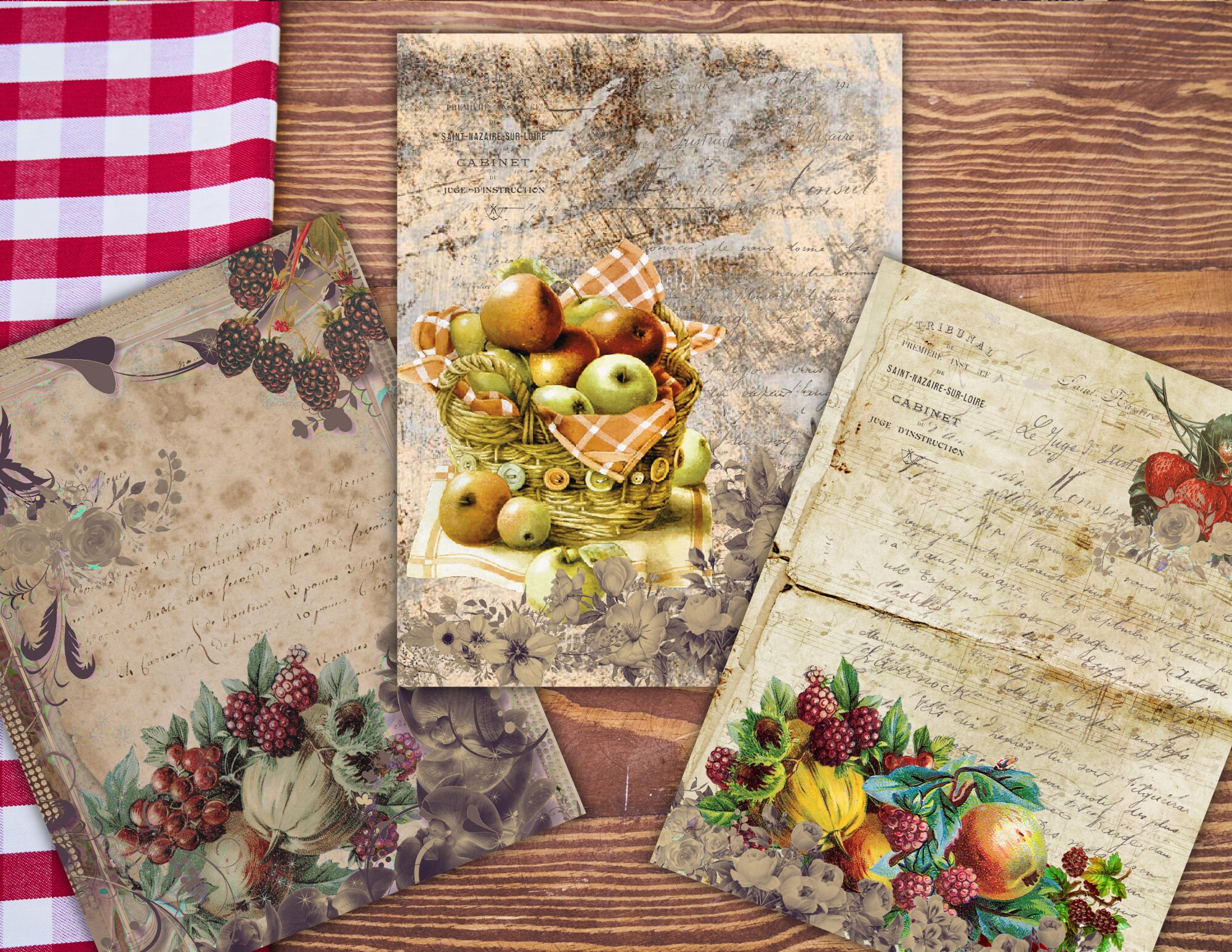 Vintage Fruit Junk Journal Kit Printable Junk Journal Kit - Etsy