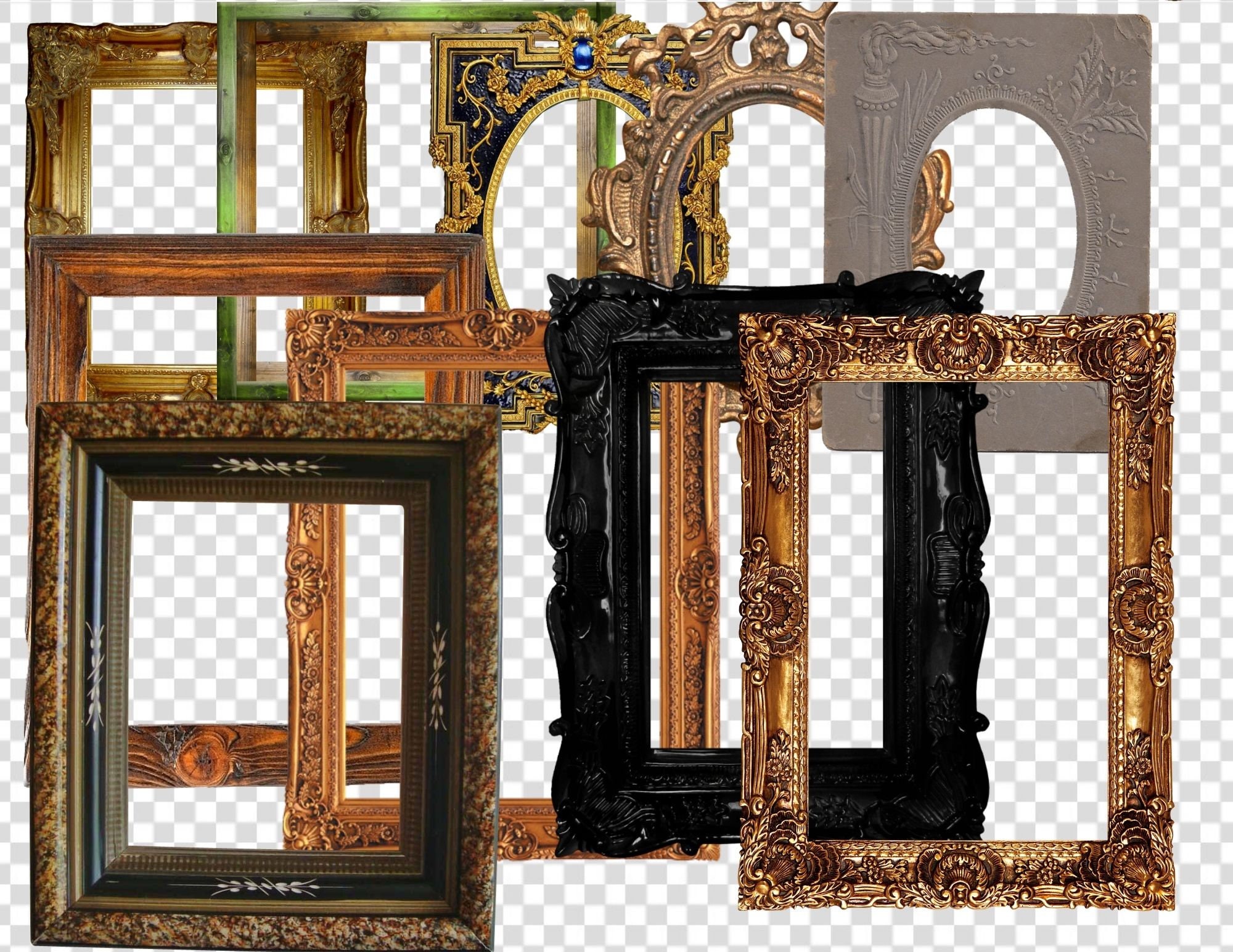 80 Vintage Frames PNG Instant Download Printable Digital | Etsy