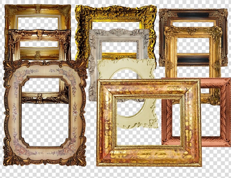 80 Vintage Frames PNG Instant Download Printable Digital | Etsy