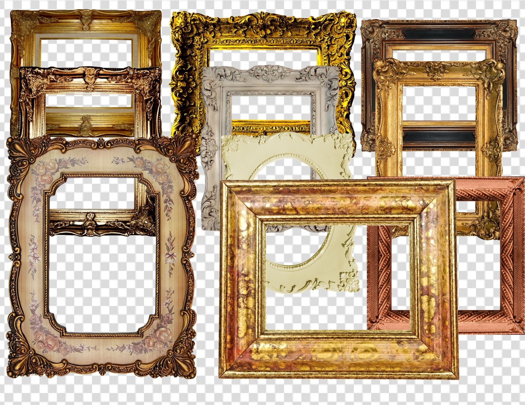 80 Vintage Frames PNG Instant Download Printable Digital | Etsy