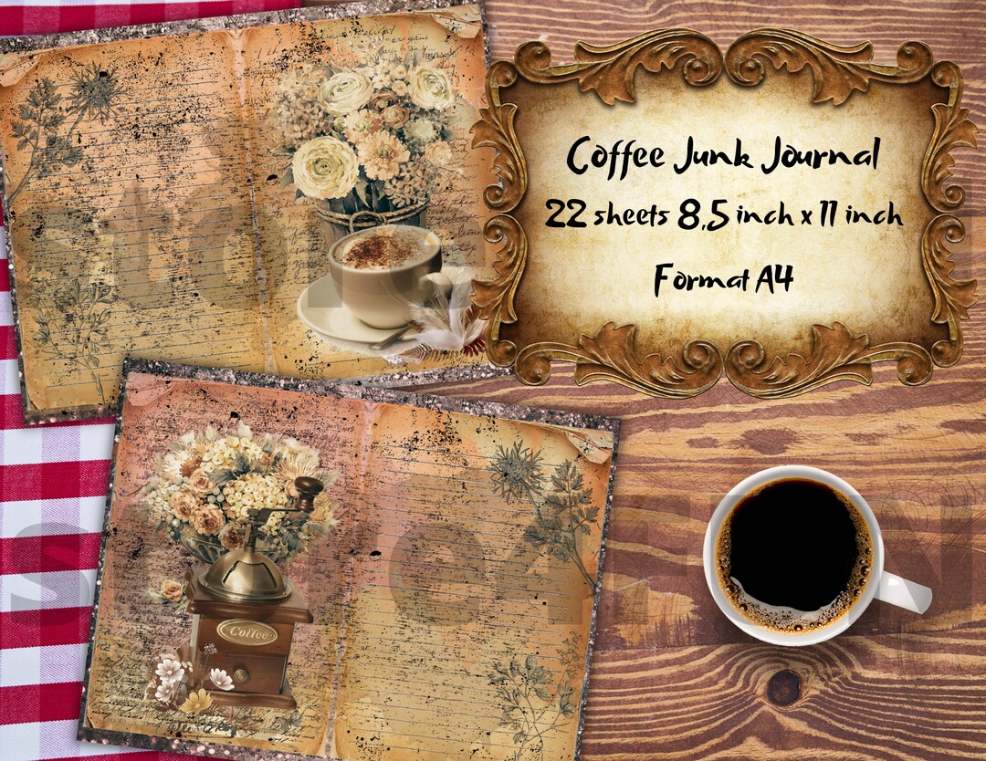 Coffee Junk Journal Kit Junk Journal Supplies Journal - Etsy