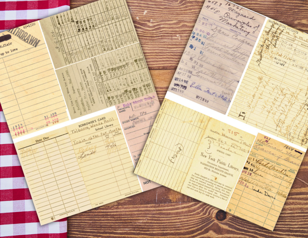 Digital Vintage Library Card Ephemera Paper Library Card - Etsy