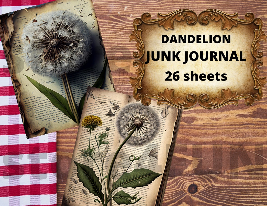 Dandelion Junk Journal Kit Printable Junk Journal Kit - Etsy