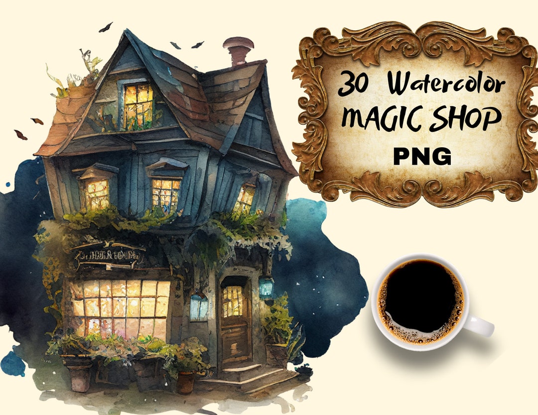 30 X Watercolor Magic Shop PNG Clipart Store Clip Art Shop - Etsy