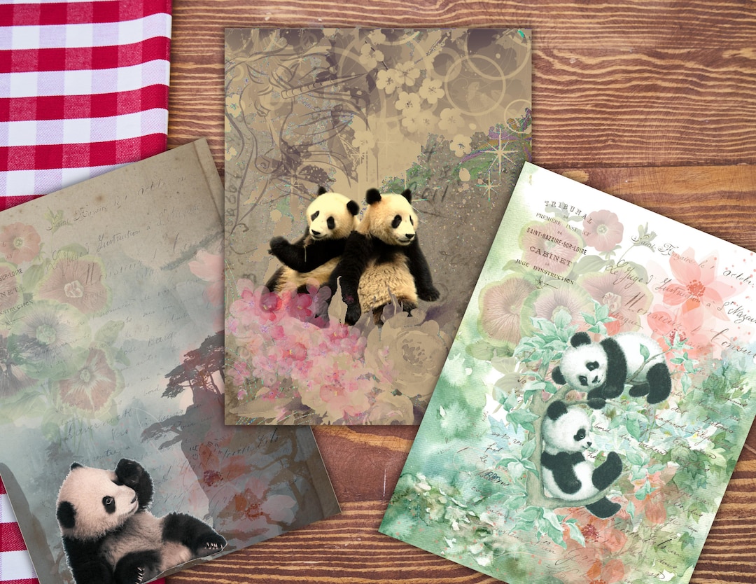 Panda Junk Journal Kit Printable Junk Journal Kit Panda - Etsy España
