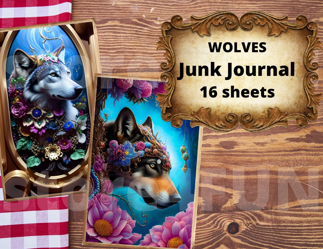Wild Wolves Junk Journal Kit Junk Journal Supplies Journal - Etsy