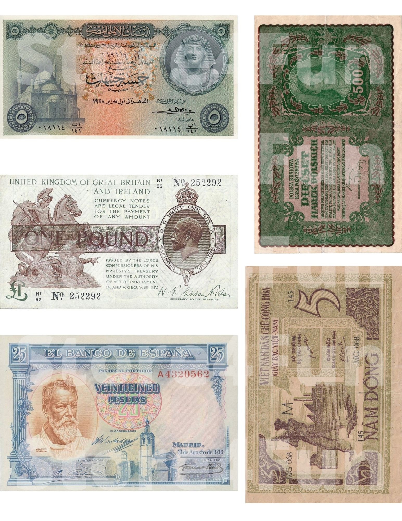 Digital Vintage Banknotes Ephemera Collage Sheet Old Currency - Etsy