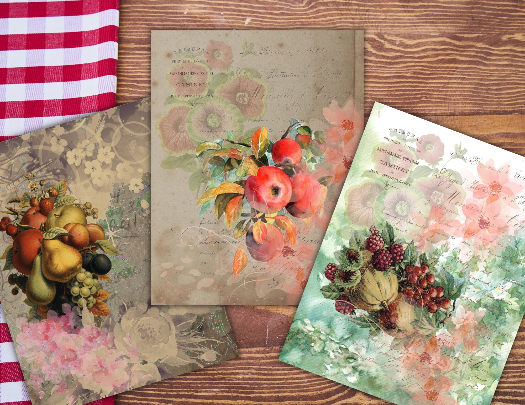 Vintage Fruit Junk Journal Kit Printable Junk Journal Kit - Etsy