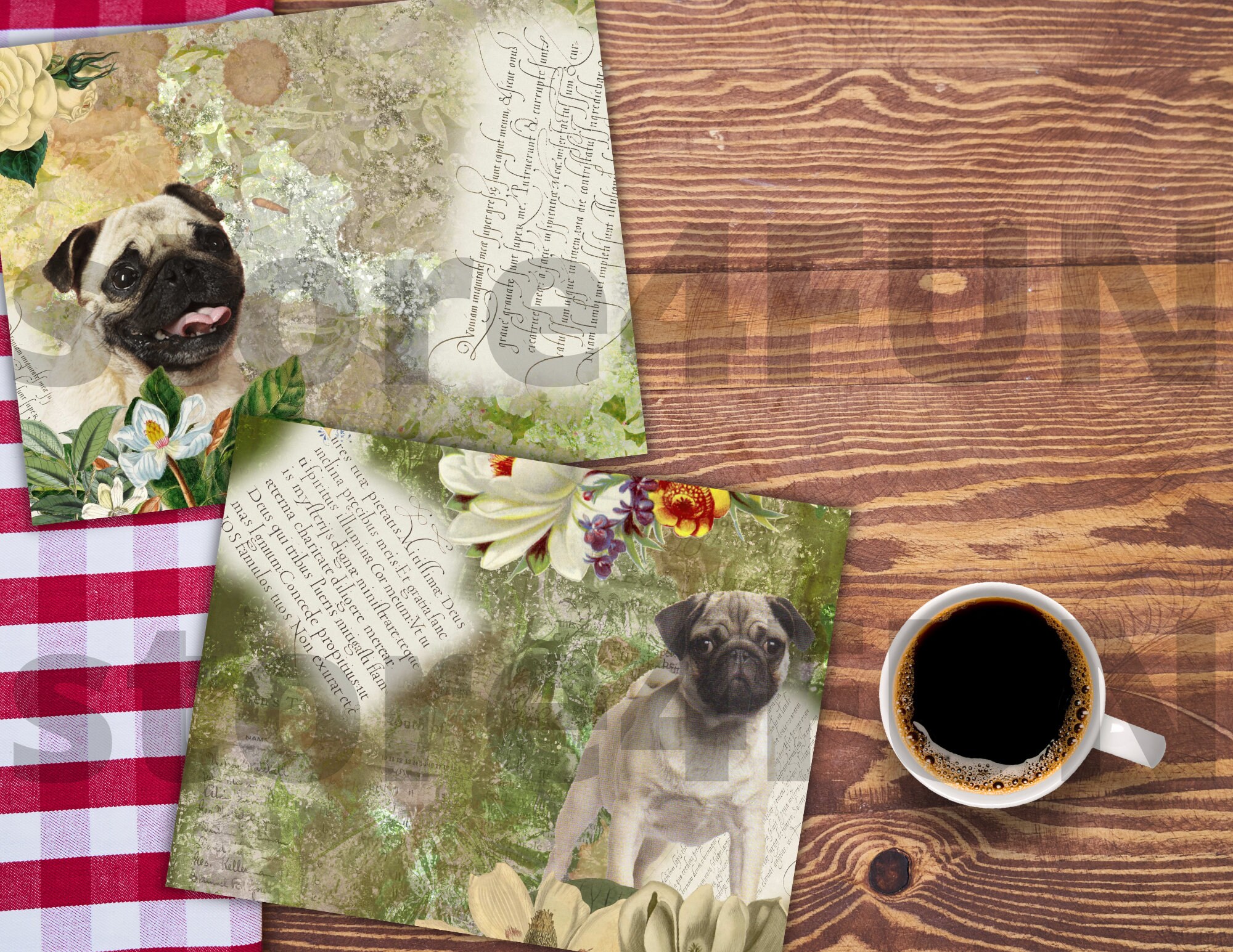 Cute Pug Junk Journal Kit Printable Junk Journal Kit Dogs - Etsy