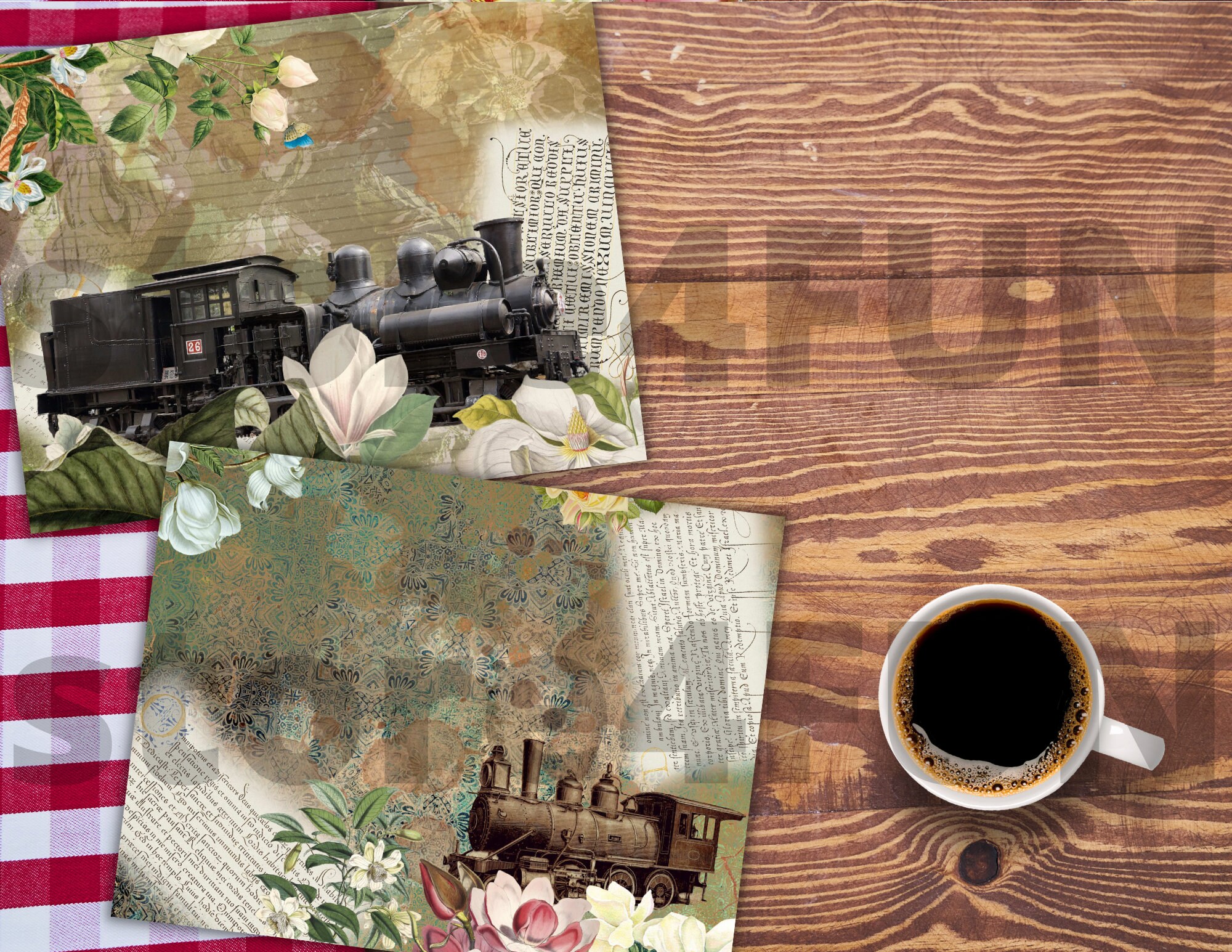 Vintage Train Junk Journal Kit Printable Junk Journal Kit - Etsy